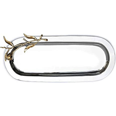 Decorative Oval Centerpiece Serving Tray with Accents by Gute - Stainl ...